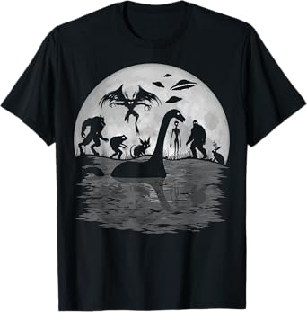 Amazon.com: Bigfoot Loch Ness Monster Mothman And Aliens Funny Cryptid T-Shirt : Clothing, Shoes ...